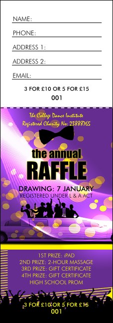 Dance Raffle Ticket Templates | Eventgroove