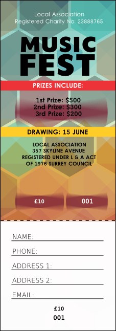 All-Purpose Colour Raffle Tickets | Eventgroove