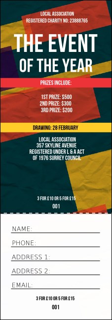 All-Purpose Colour Raffle Tickets | Eventgroove