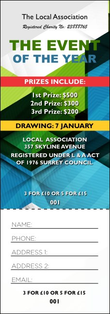 All-Purpose Colour Raffle Tickets | Eventgroove