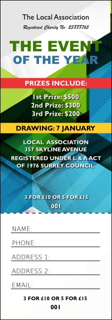 All-Purpose Colour Raffle Tickets | Eventgroove