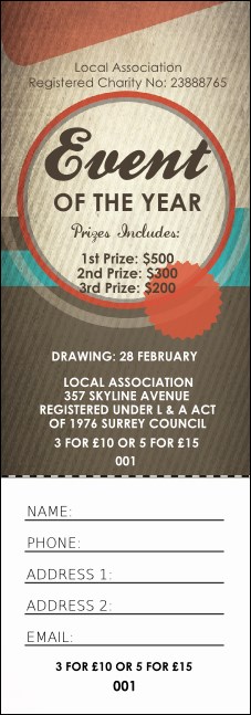 All-Purpose Colour Raffle Tickets | Eventgroove