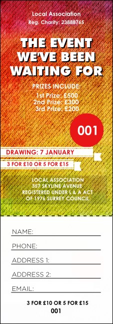 All-Purpose Colour Raffle Tickets | Eventgroove