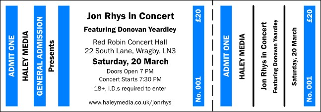 Full-Colour All-Purpose Ticket Templates | Eventgroove