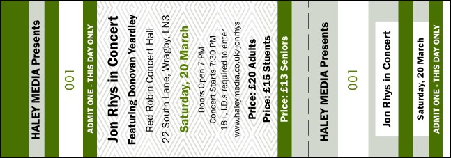 Music Ticket Templates | Eventgroove